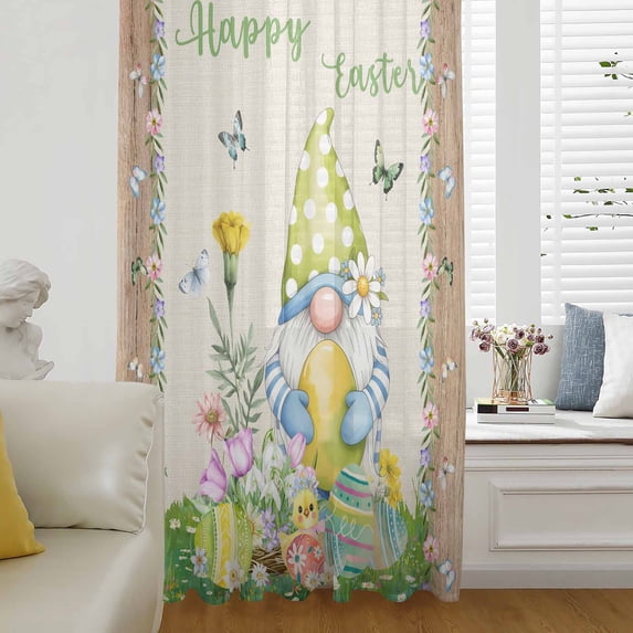 Easter Semi Sheer Curtains Drapes for Living Room,Bedroom,French Doors ...