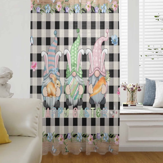 Easter Semi Sheer Curtains Drapes for Living Room, Bedroom, French ...