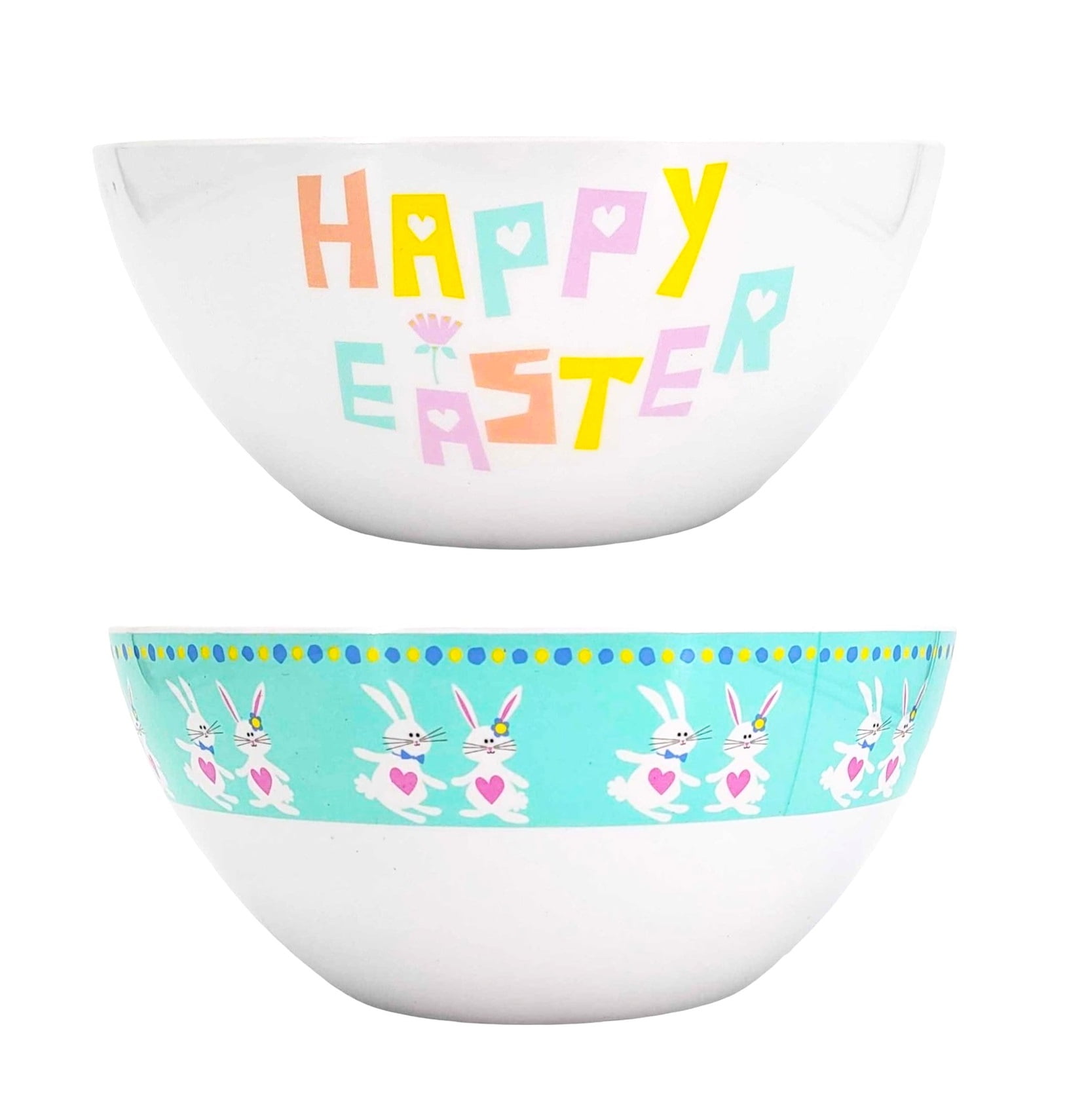 Easter Serving Mixing Bowls 10 inch Set of 2 Pastel Melamine Happy ...