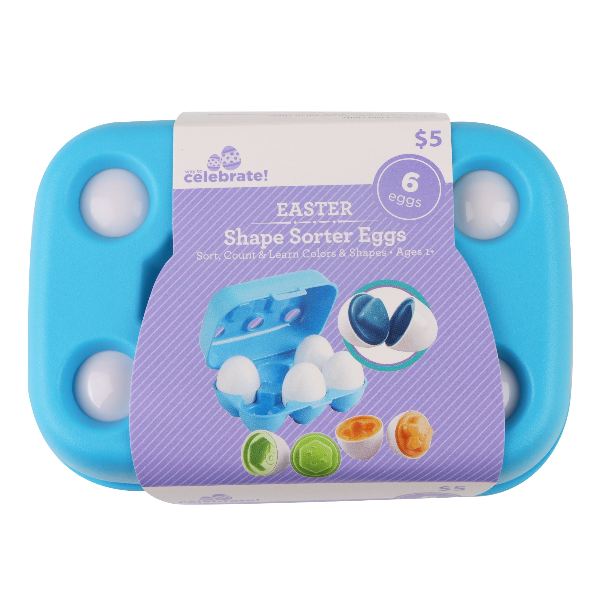 Easter Shape Sorter Eggs, 6 Count, by Way To Celebrate - Walmart.com