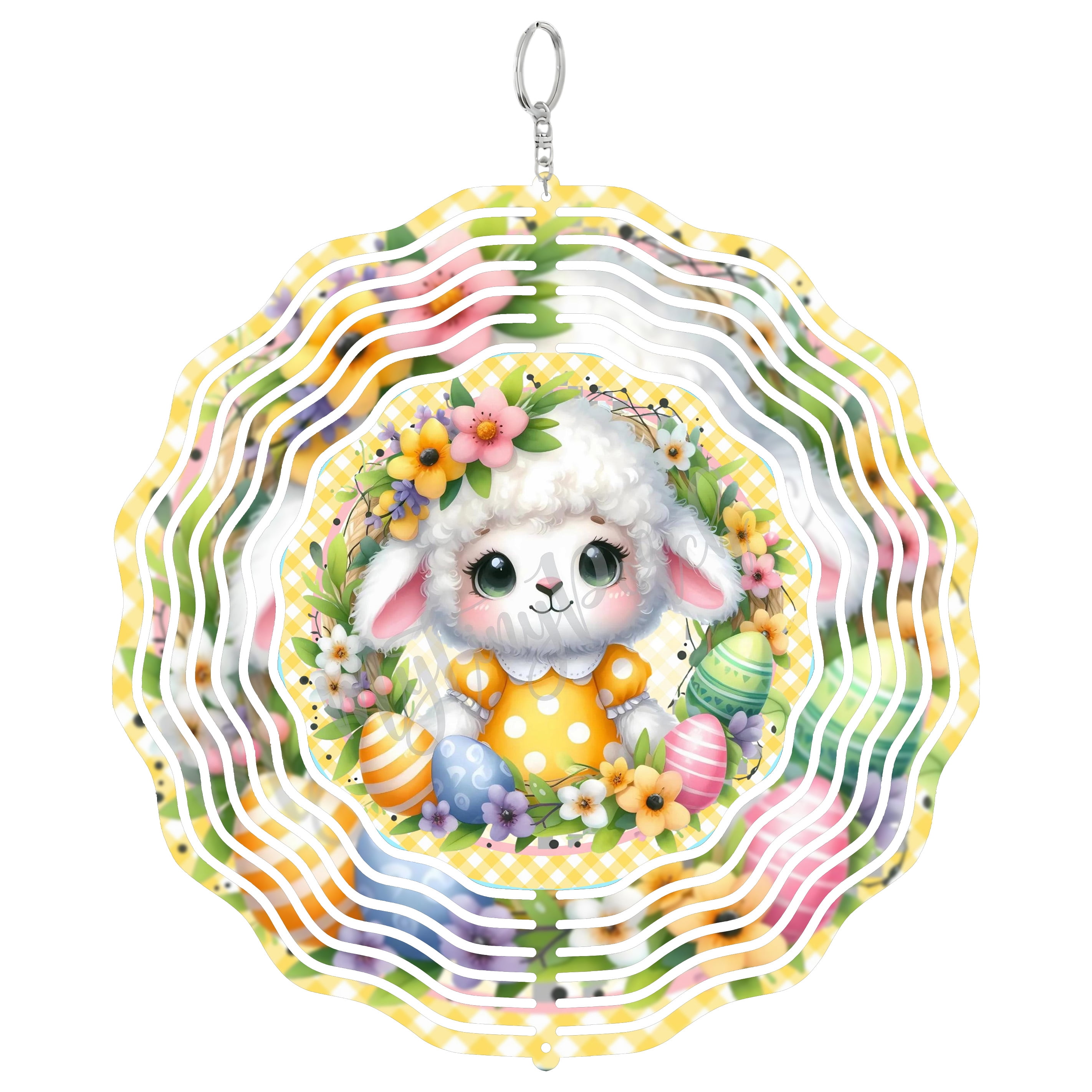 Easter Sheep Floral Art 3D Wind Spinner, Spring Farm Animal Decor ...
