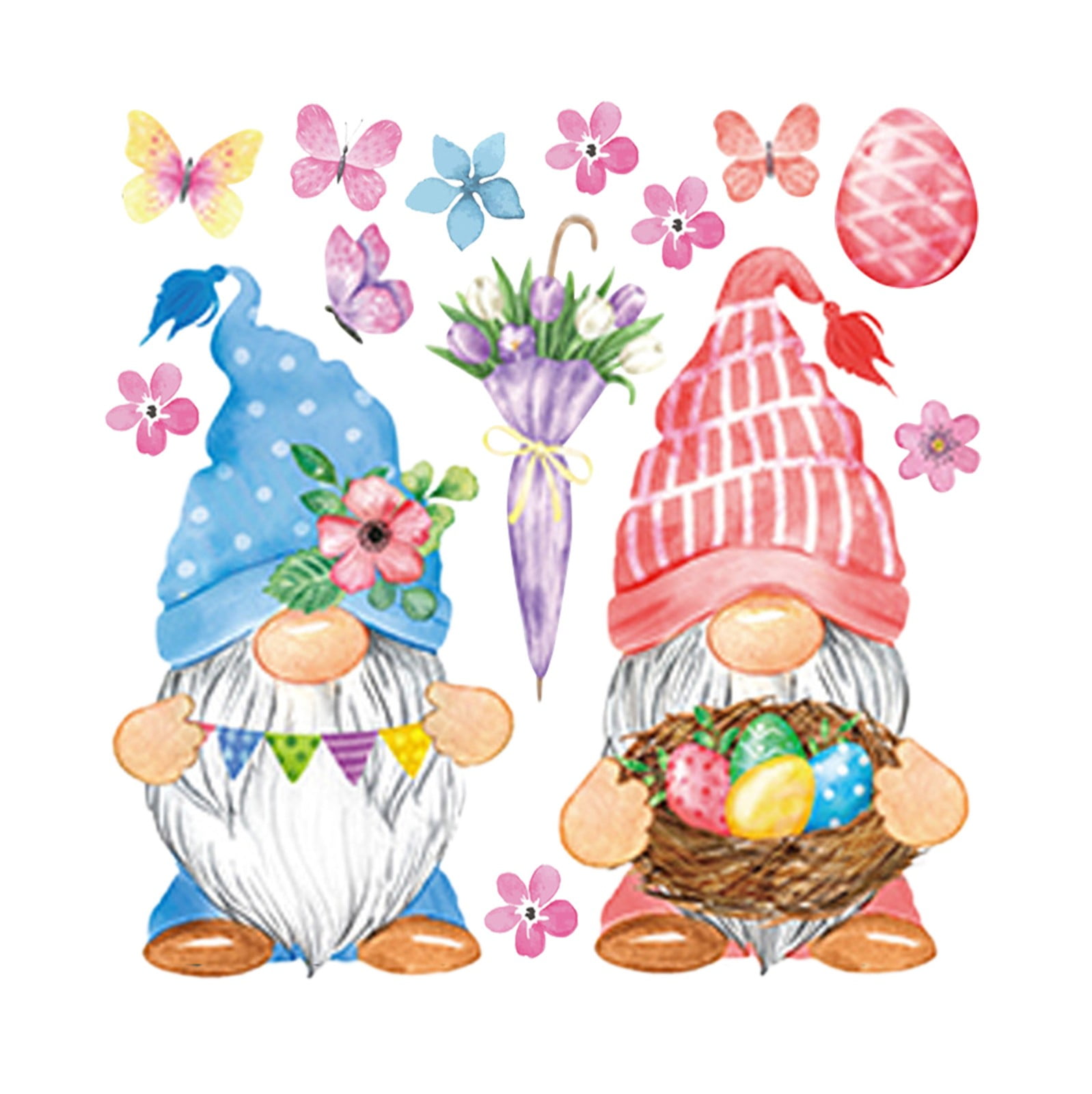 Easter Shopping Rewards Easter Sticker Faceless Dwarf Window Glass ...