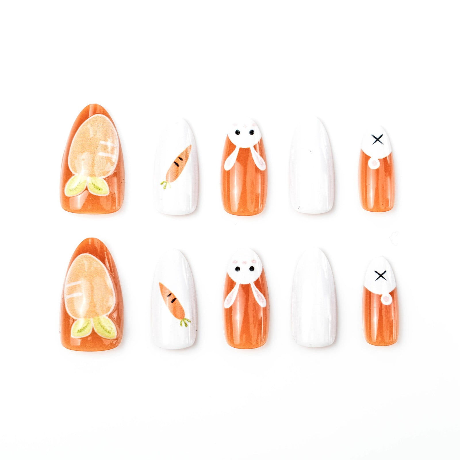 Easter Short Almond Wearing Nails Exquisite 3D Carrot Little Rabbit ...