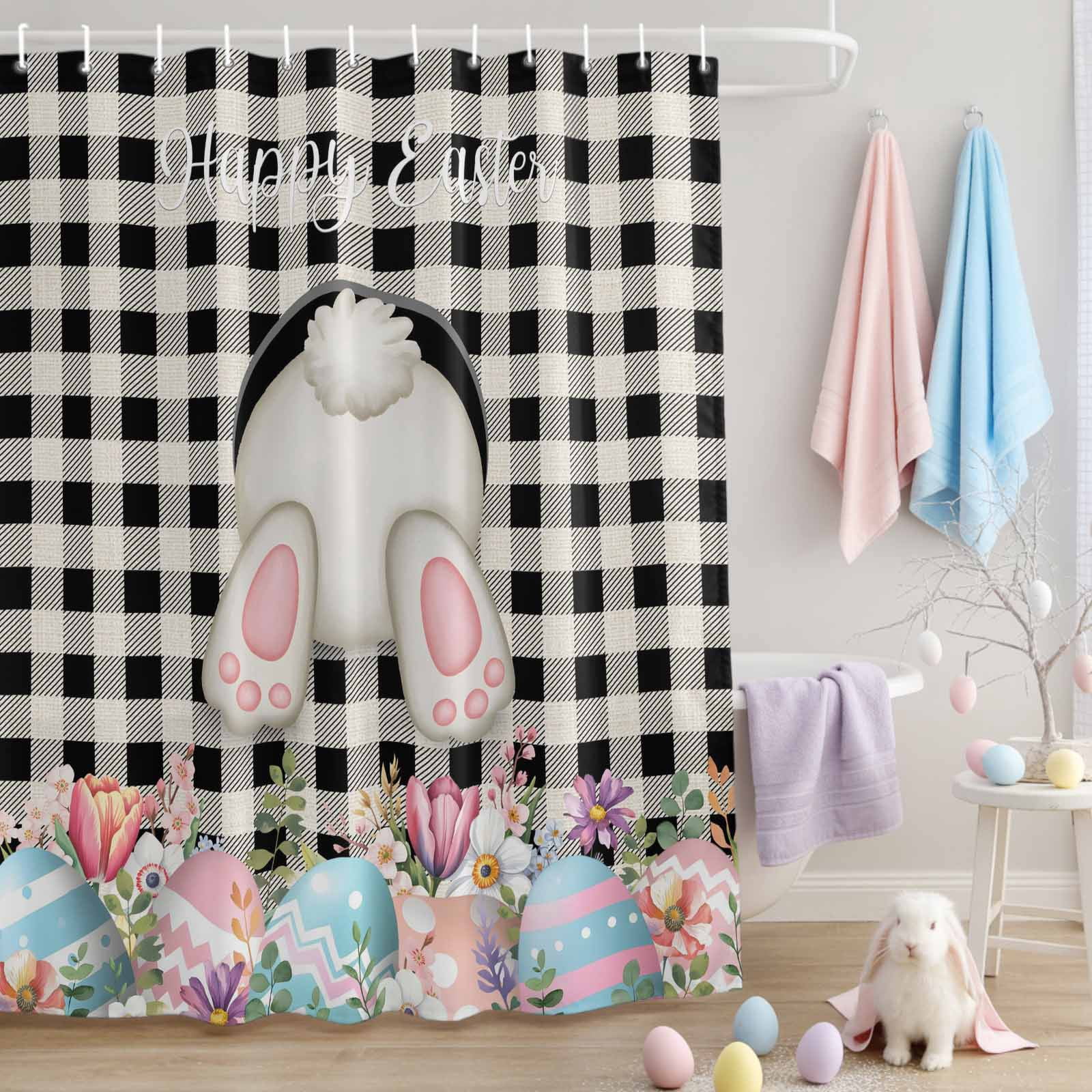 Easter Shower Curtain Easter Bunny Butt Shower Curtains for Bathroom ...