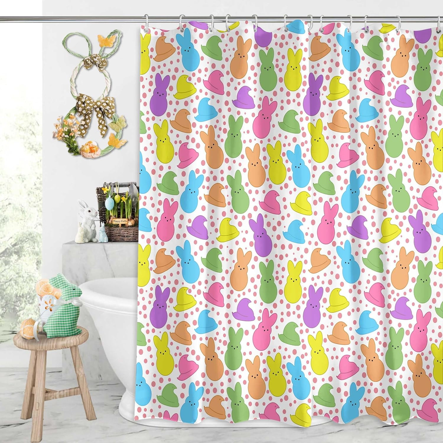 Easter Shower Curtain, Easter Peeps Shower Curtains for Bathroom ...
