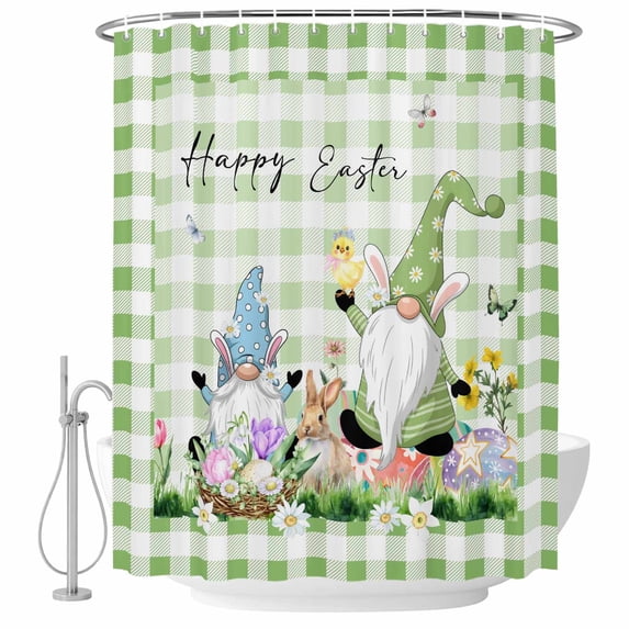 Easter Shower Curtain Set - Standard 72" x 72" Washable Bathtub Curtain ...