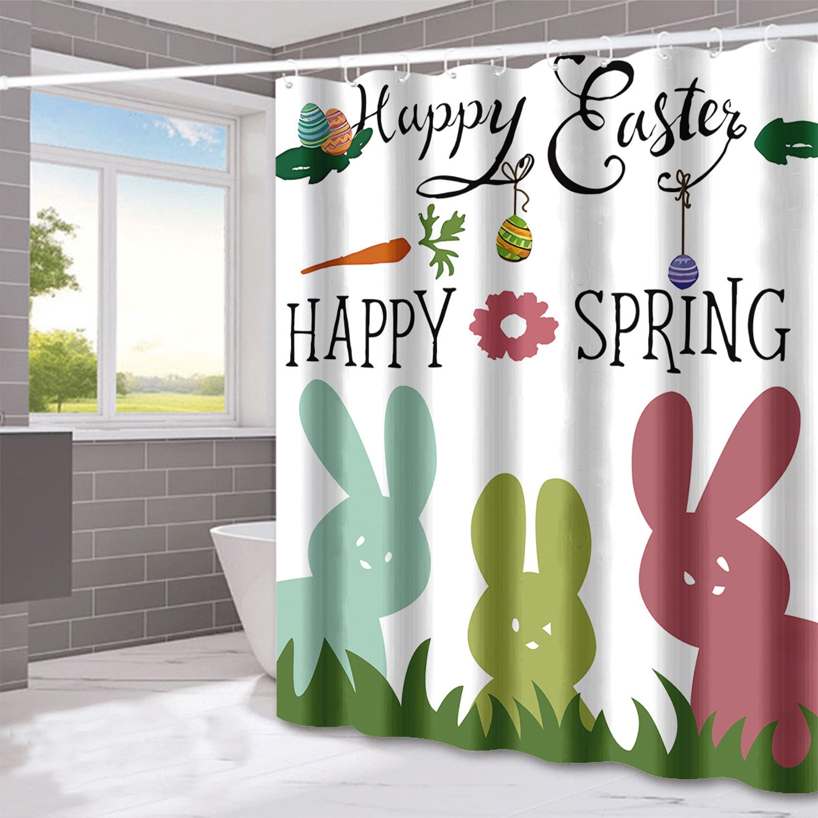 HuiXinOu Easter Decorations for Home Decor Easter Shower Curtain ...