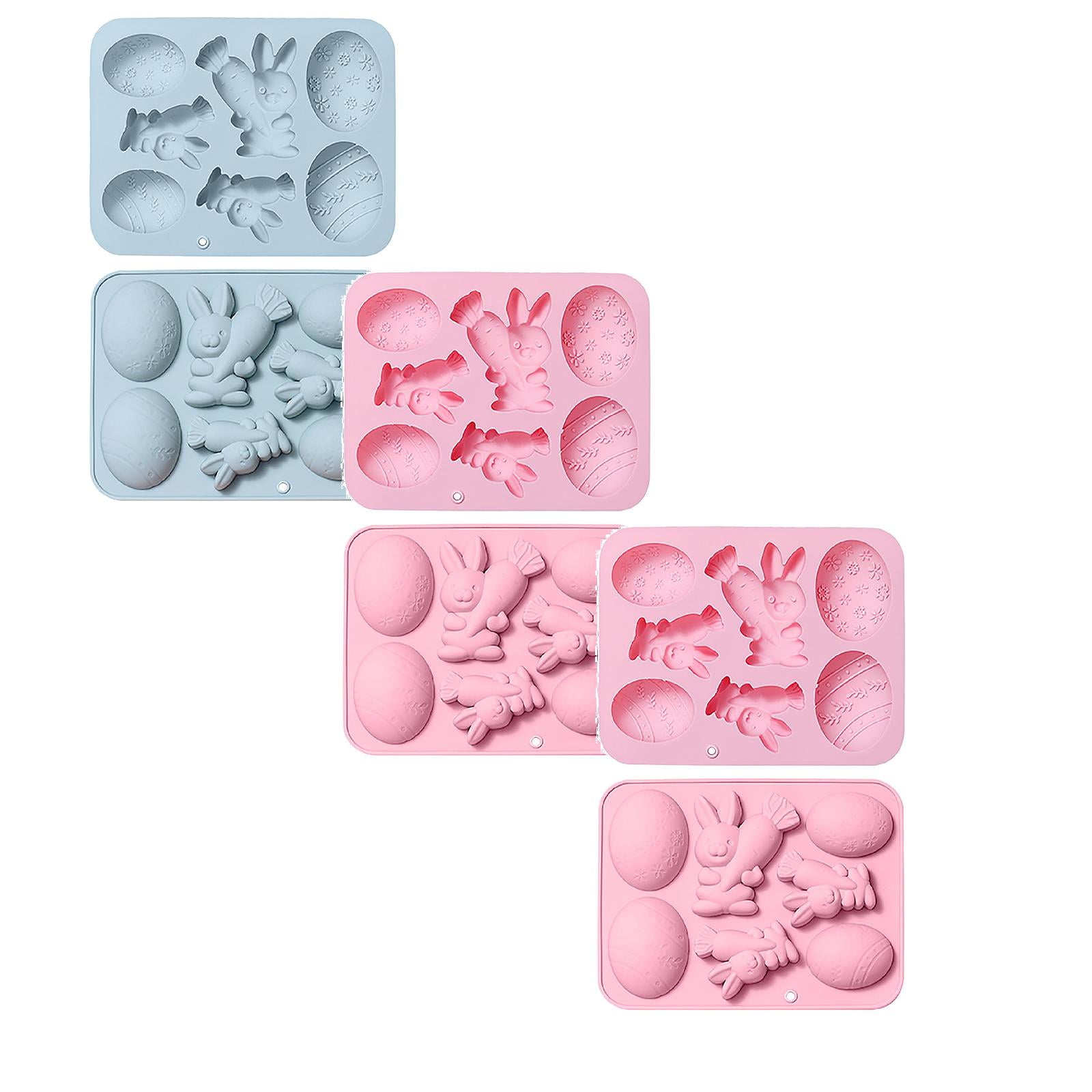 Easter Silicone Cake Chocolate Moulds 7 Cavities Egg Bunny Shaped Mould ...