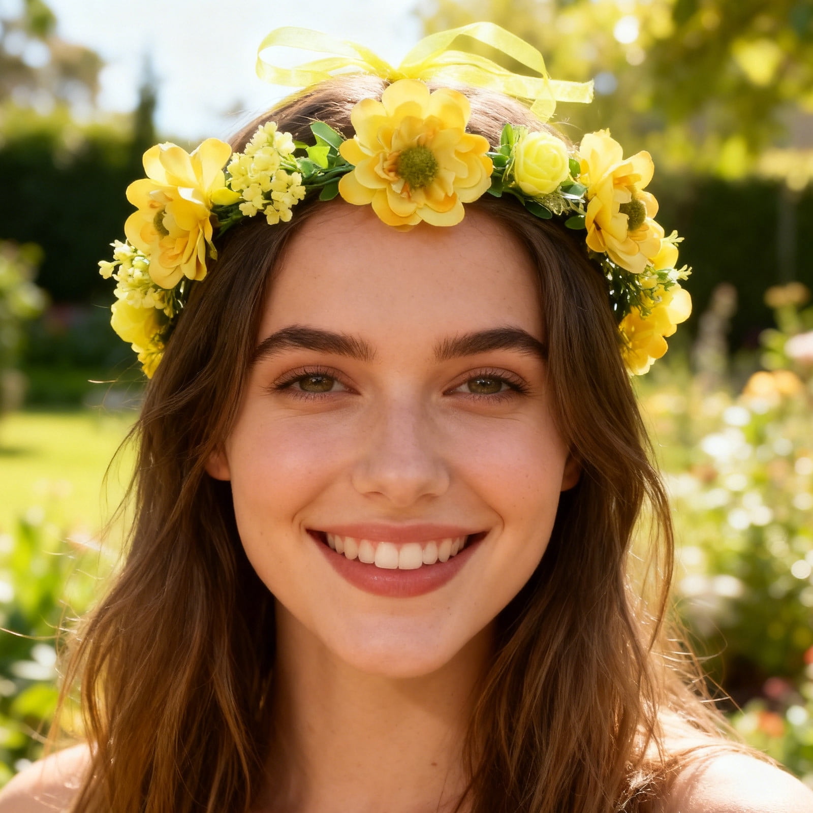 Easter Simulation Flowers Headpiece Valentine Flowers Leaves Crown ...