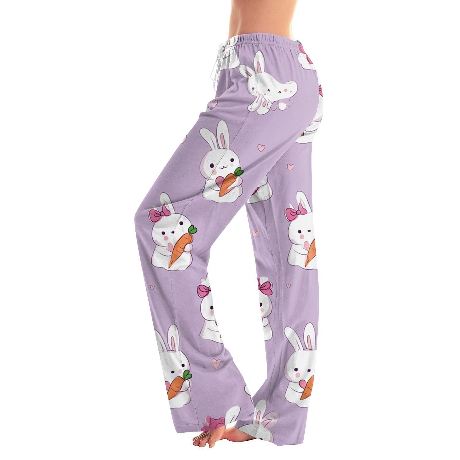Easter Sleepwear for Women Pajama Pants Cute Bunny Print Lounge Pants ...