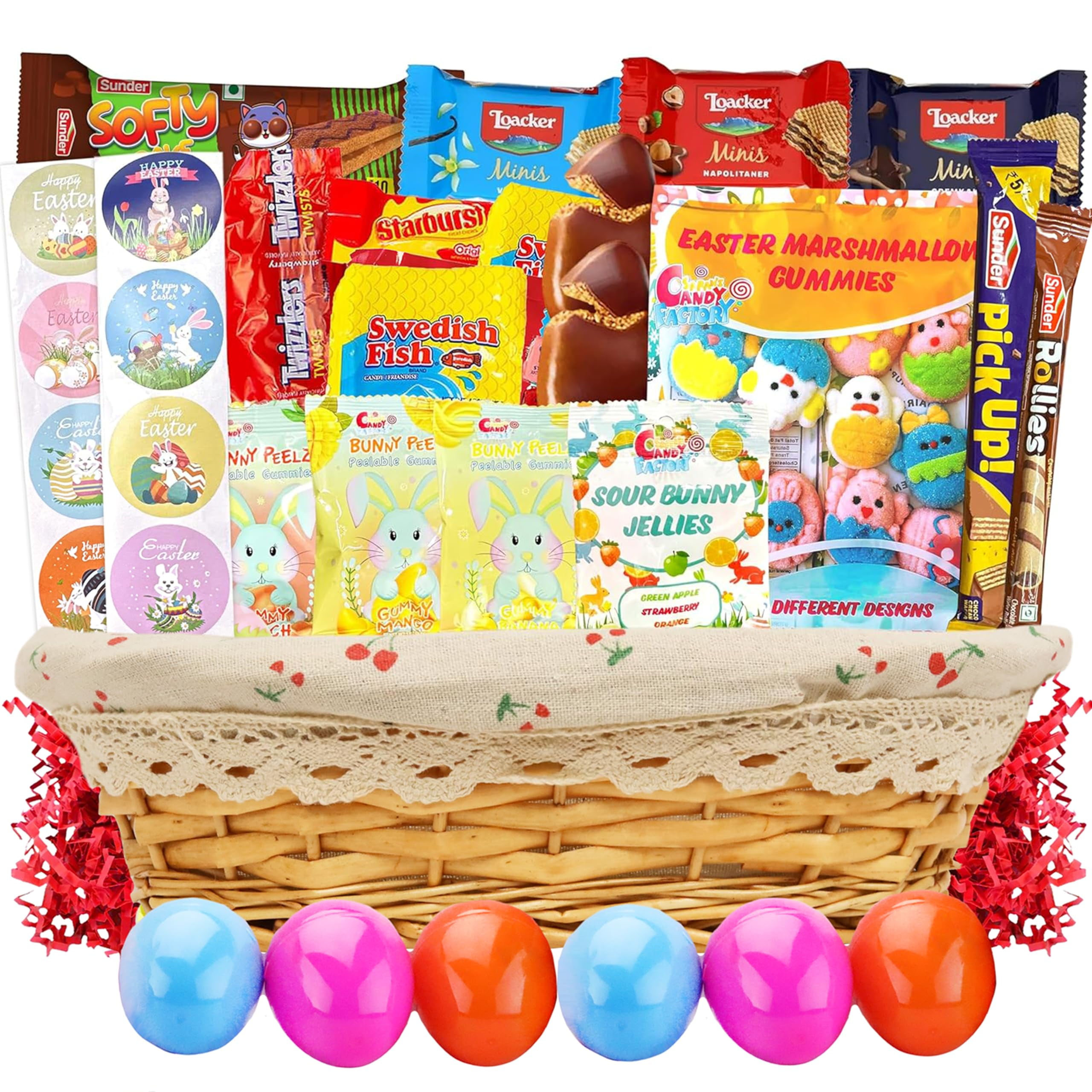 Easter Snack Basket with CCF19 Liner (50 Count) Filled with Treats ...