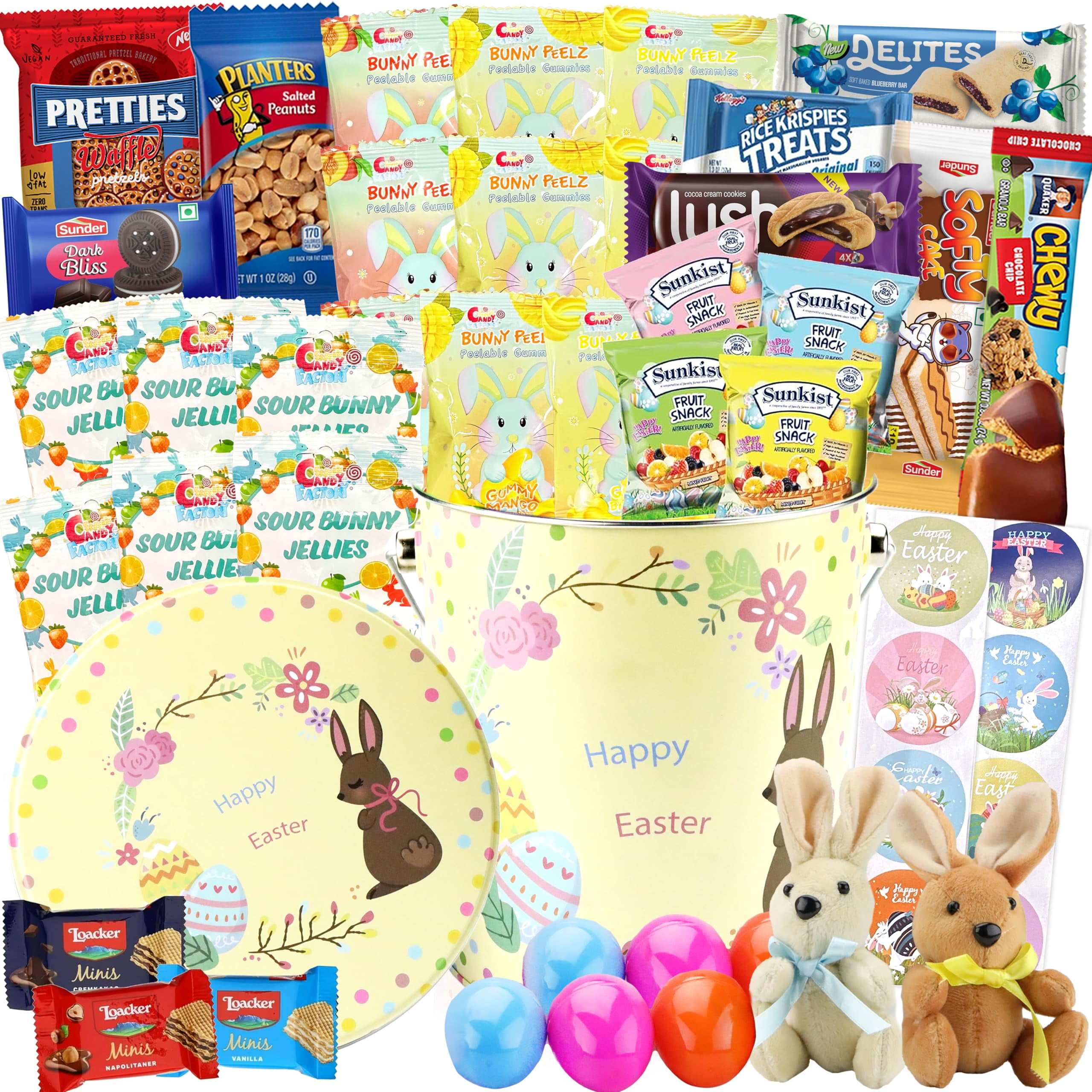 Easter Snack Yellow Tin DPF11 (48 Count) Filled with Candy, Peelable ...