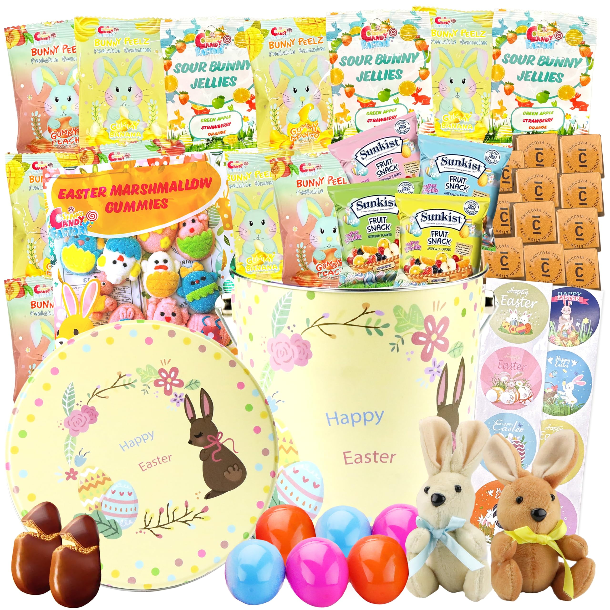 Easter Snack Yellow Tin SSF20 (60 Count) Filled with Treats, Peelable ...