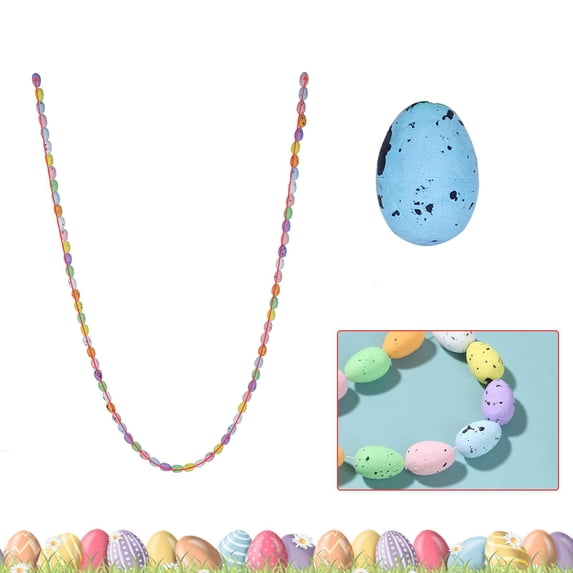 Easter Spotted Eggs Wreath Rattan Easter Decoration, 78in Hanging Eggs ...