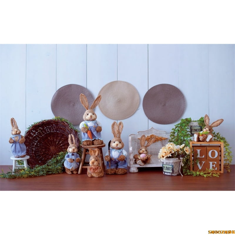 Easter Spring Backdrop for Photography Bunny Colorful Eggs Floral Fce ...