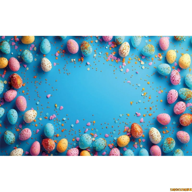 Easter Spring Backdrop for Photography Bunny Colorful Eggs Floral Fce ...