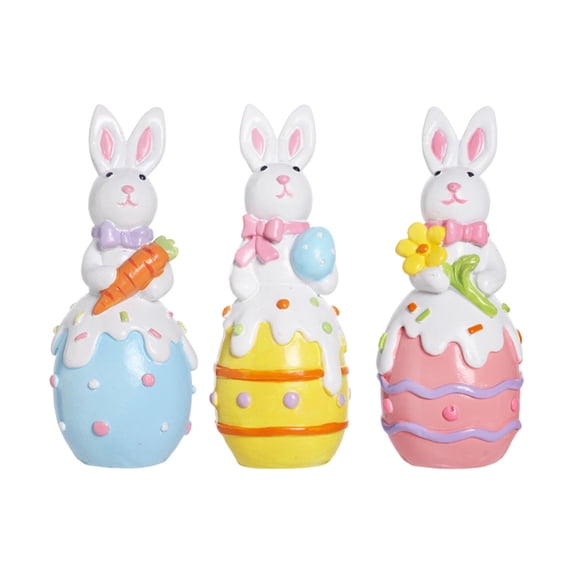 Easter Spring Bunny Ornaments - Cute Easter Bunny Resin Figurines ...