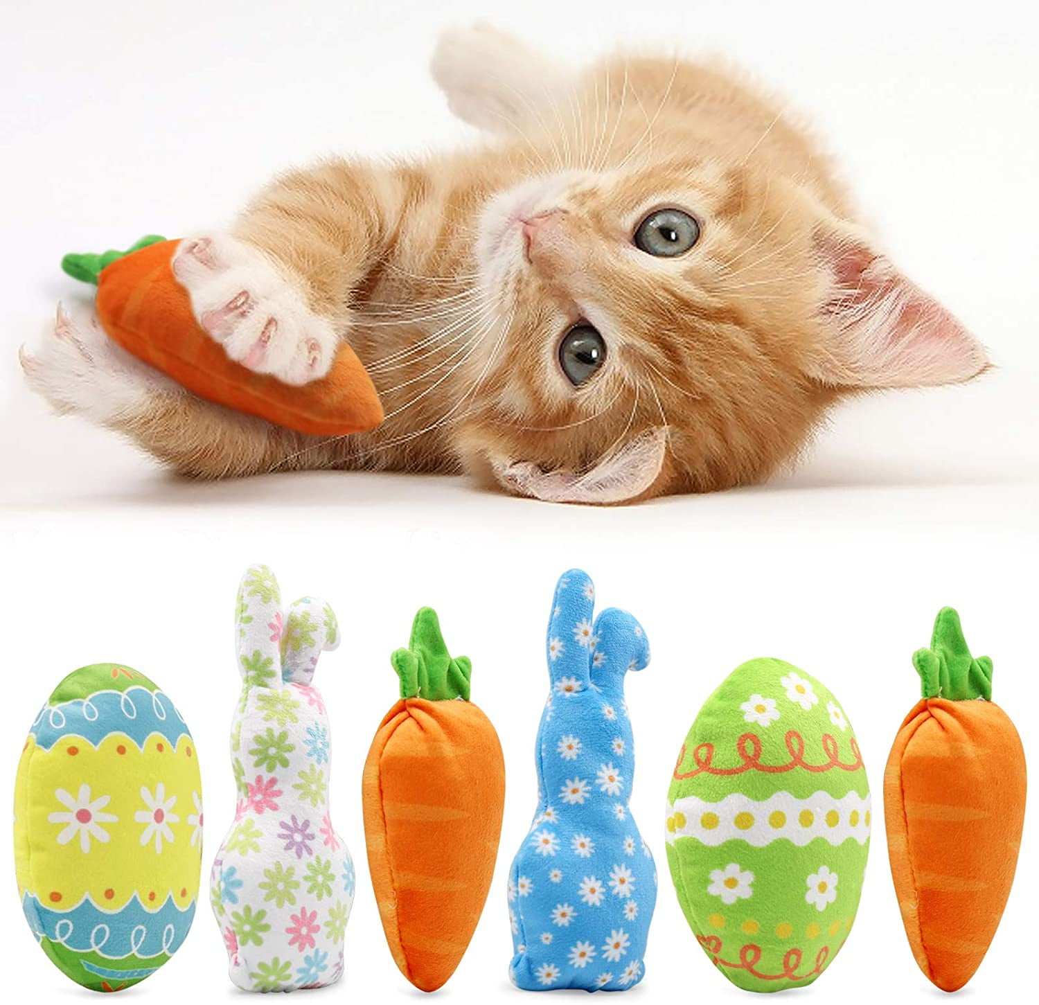 Easter Spring Cat Catnip Kitten Chew Bite Toys Interactive Pillows ...