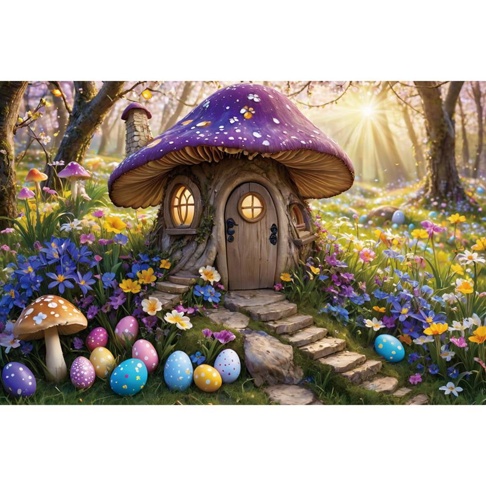 Easter Spring Fairy Forest Backdrop Mushroom Background for Photography ...