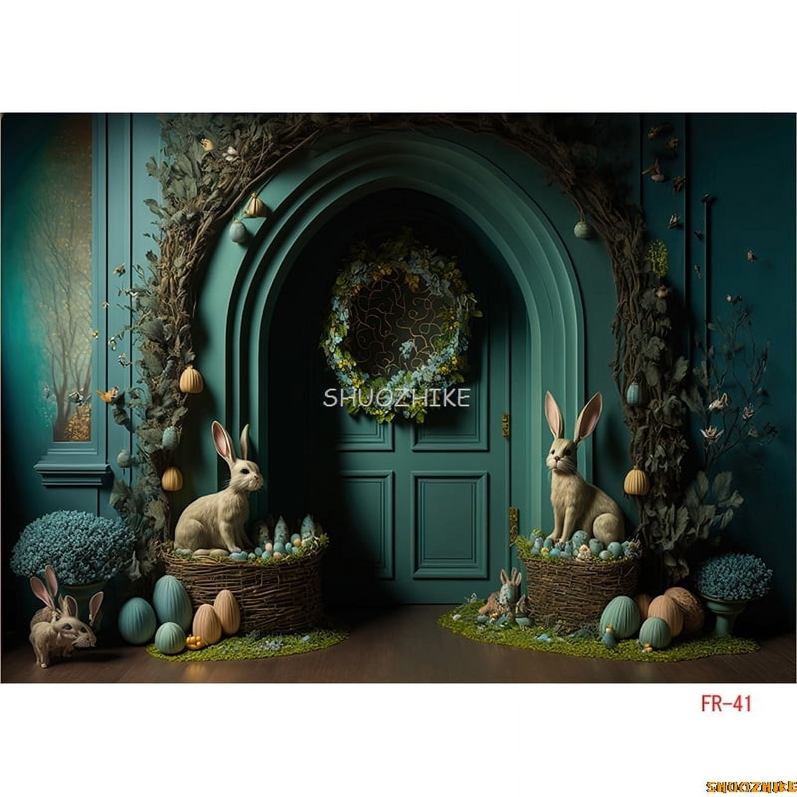 Easter Spring Flowers Rabbit Eggs Bucket Photo Background Rabbits Baby ...