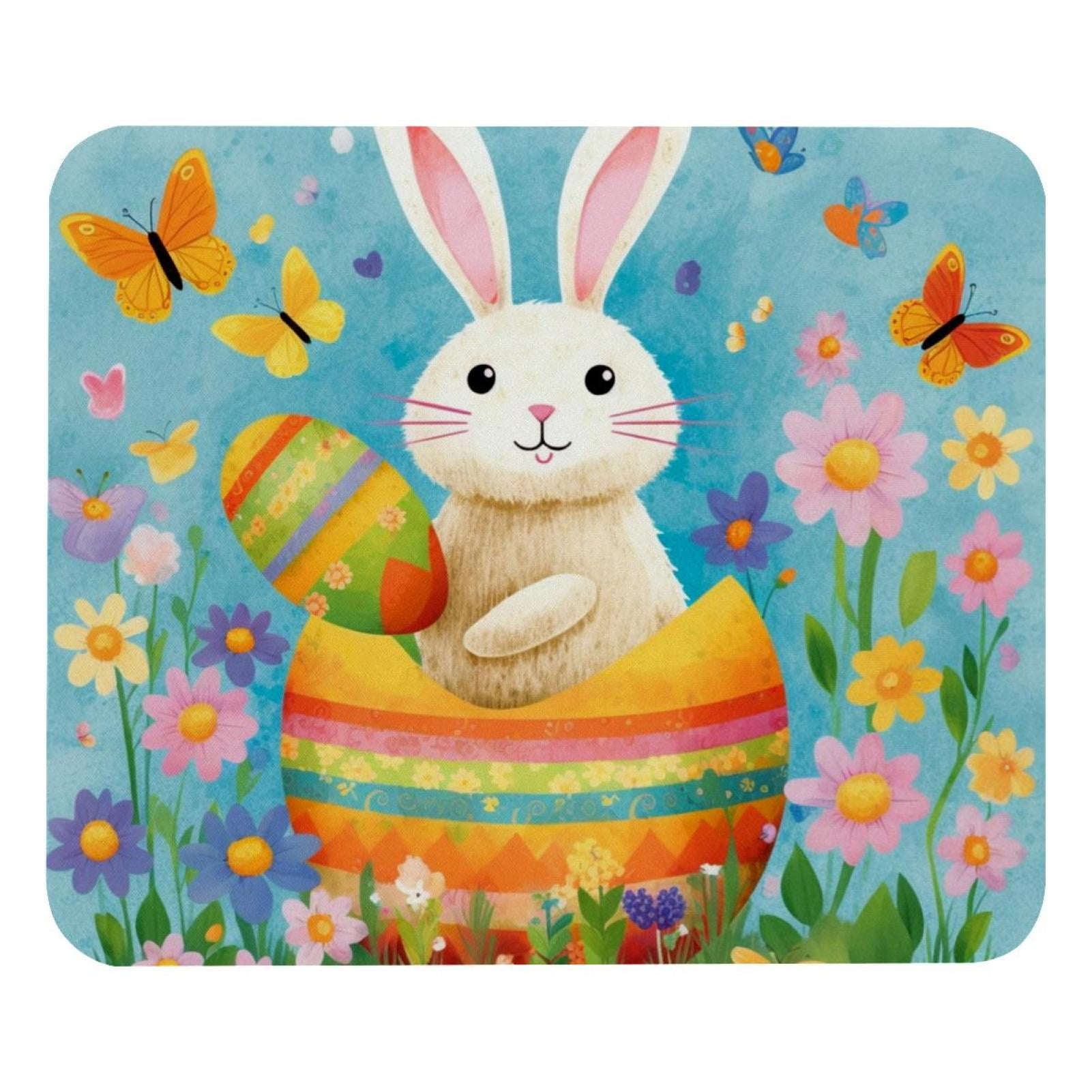 Easter Square Gaming Mouse Pad Desk Mat, 8.3x9.8 Inch, Non-Slip Rubber ...