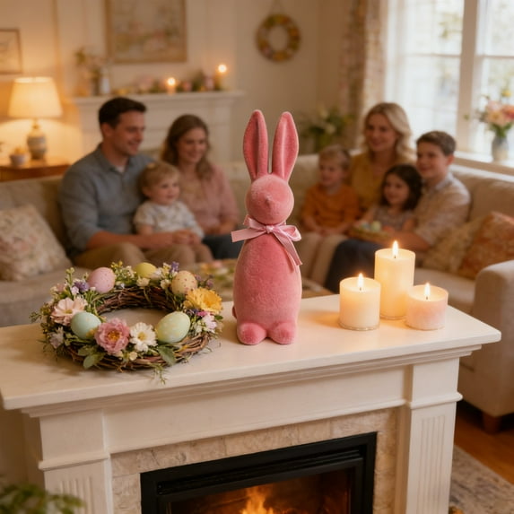 Easter Standing Bunny Figurine Easter Decor Farmhouse, Modern Easter ...