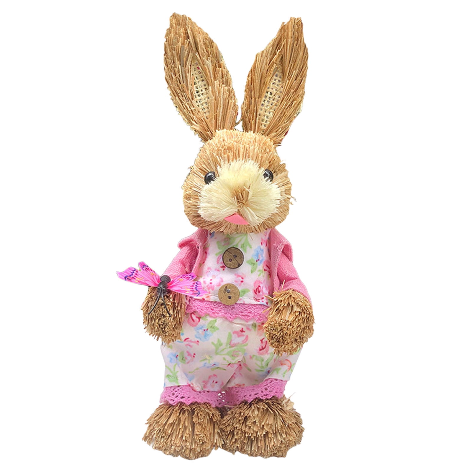 Easter Standing Bunny Statues,Hand Woven Cute Dressed Bunny Figurines ...