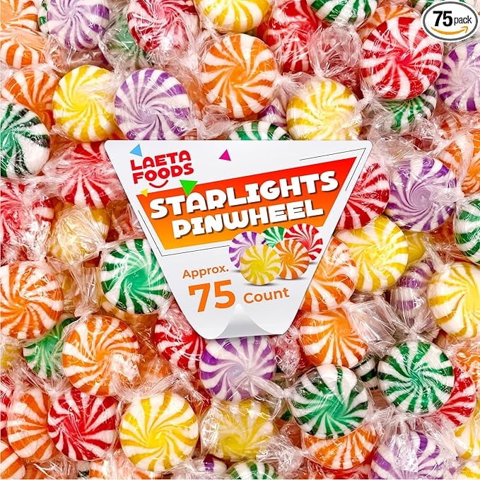 Pinwheel Starlights Hard Candy | 1 Pound Bag - Approx. 75 Count ...