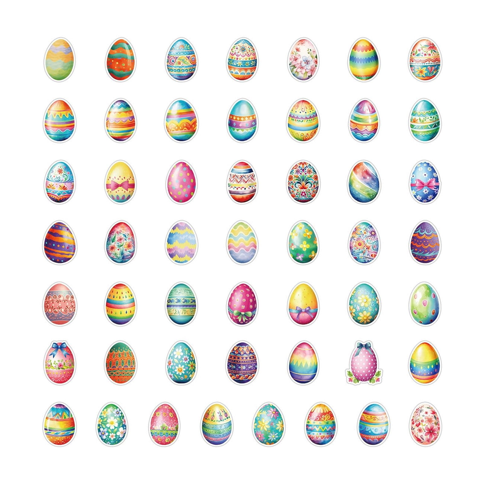 Easter Stickers 50-Pack Vinyl Doodle Egg Bunny Decals Waterproof Laptop Stickers For Water ...
