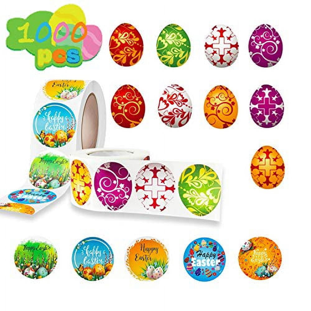 Easter Stickers for Kids, 14 Pattern with 1000 PSC Roll Stickers, Happy ...