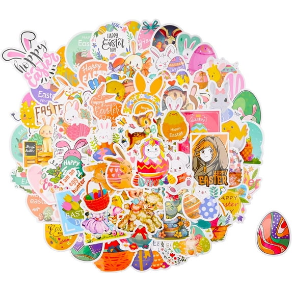 Easter Stickers, Vinyl Easter Stickers for Adults, 100 Pcs Cute Holiday ...