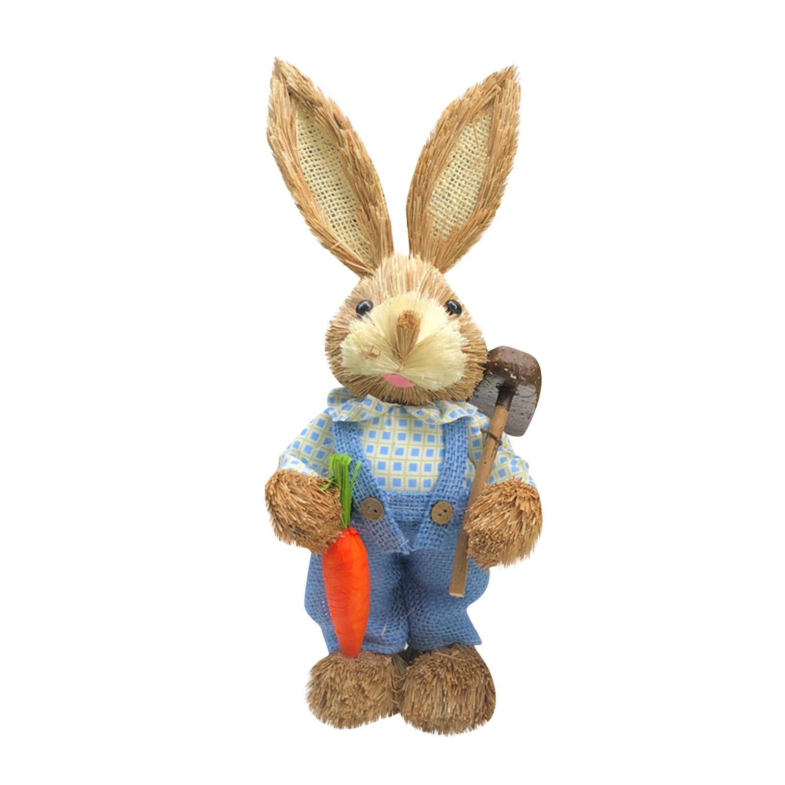 Easter Straw Bunny Figurine, Adorable Handmade Straw Bunny Figurine ...