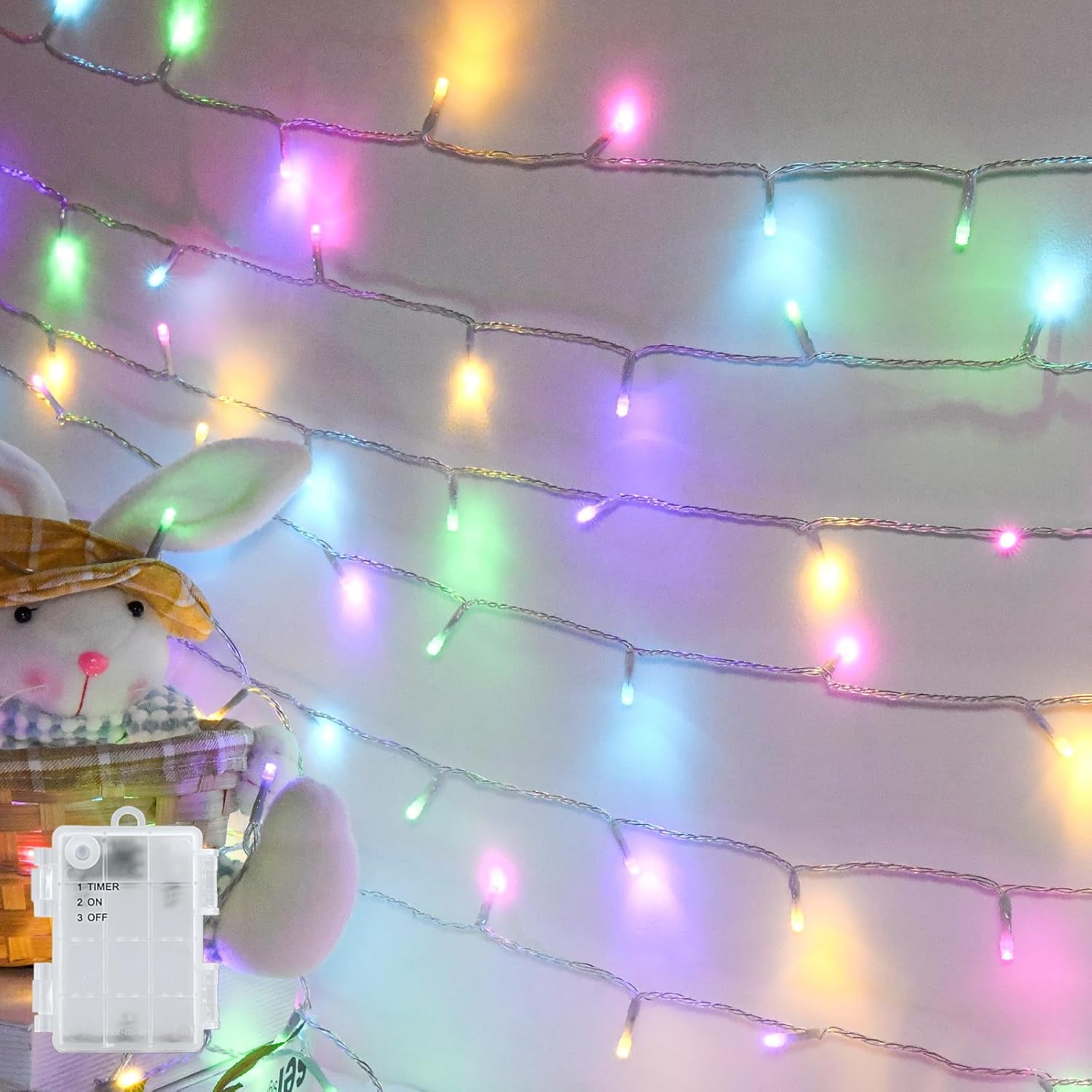 Easter String Lights Battery Operated with Timer, Pastel Easter Fairy ...