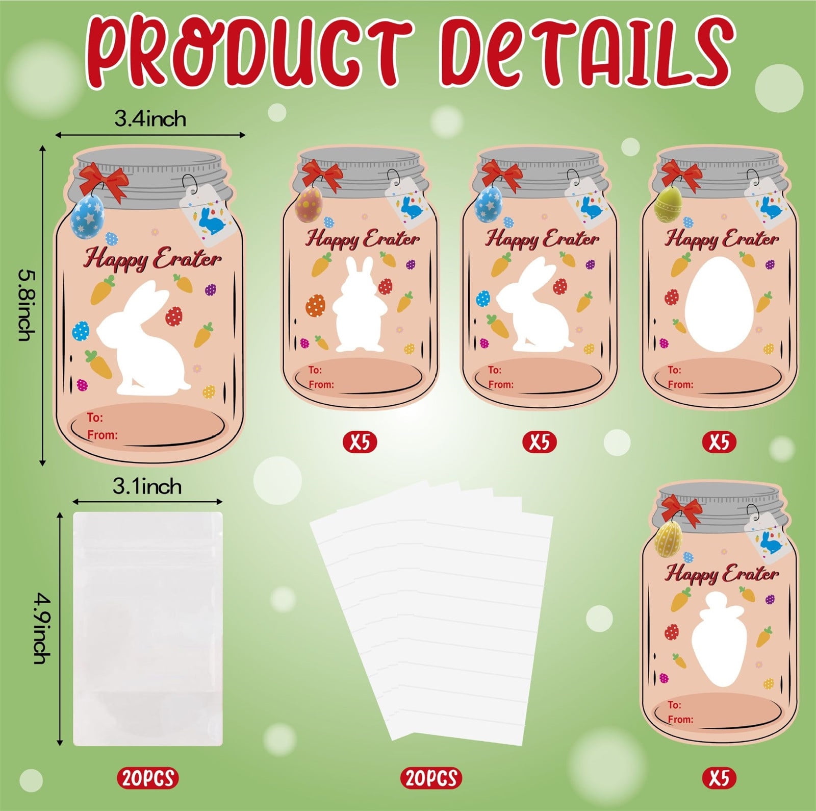 Easter Student Classroom Exchange Card Gift Bunny Egg Party Greeting ...