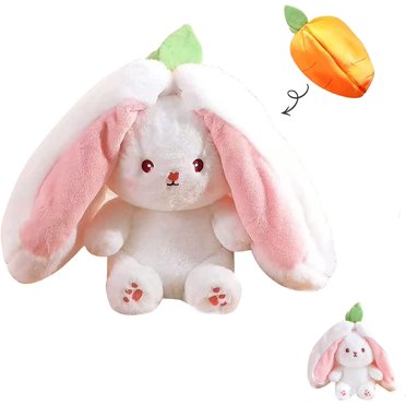 10 Pcs Easter Bunny Stuffed Animal Plush, Reversible Bunny Carrot ...