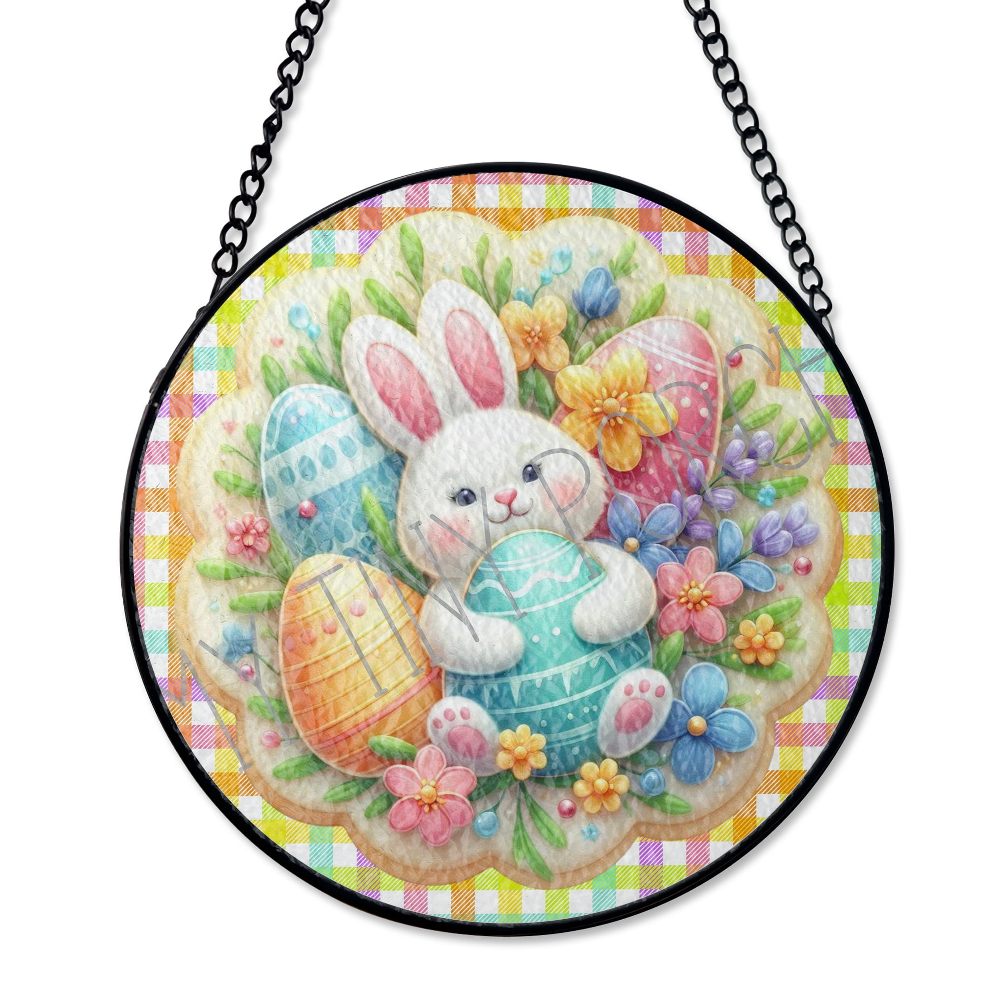 Easter Sugar Cookie Bunny Stained Glass Suncatcher UV Printed Glass ...