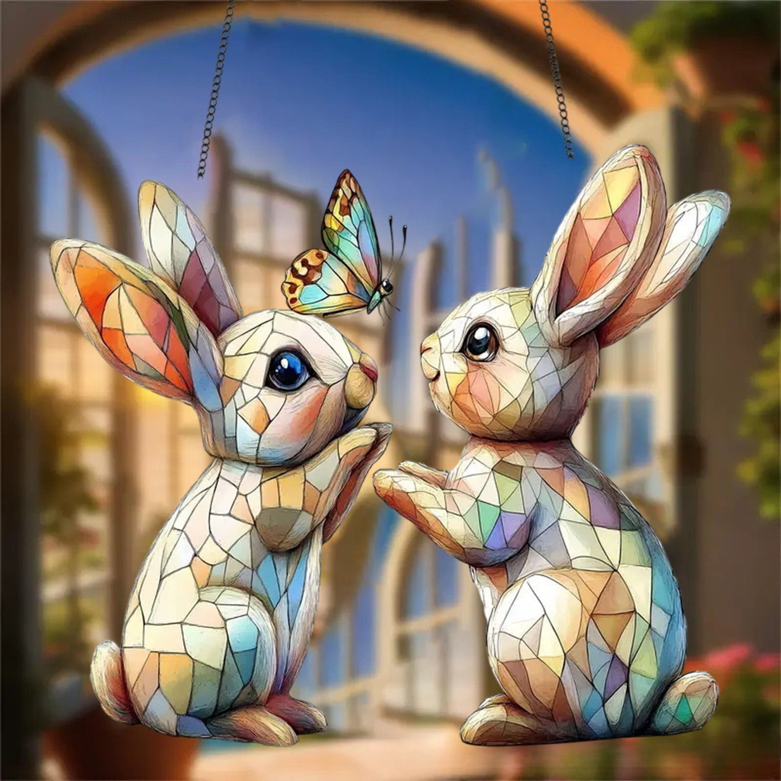 Easter Suncatcher, Easter Bunny Suncatcher Ornaments for Window Hanging ...