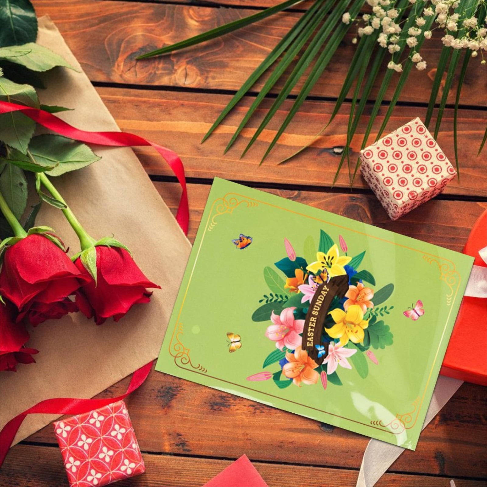 Easter Sunday 3D Pop-Up Card, Festive Greeting Card With Vibrant Floral & Bunny Design, Easter ...