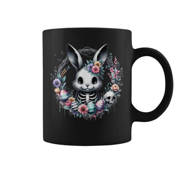 Easter Sunday Gothic Bunny Christian Egg Hunter Goth Rabbit Coffee Mugs ...