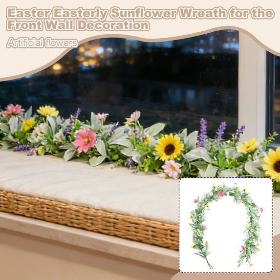 Easter Sunflower Vines With Rabbit Ear Leaves, Lavender & Small ...