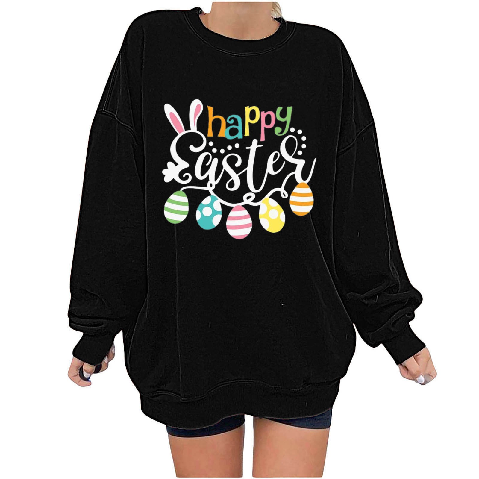 Easter Sweater Women Clearance Womens Crewneck Sweatshirt Plus Size ...