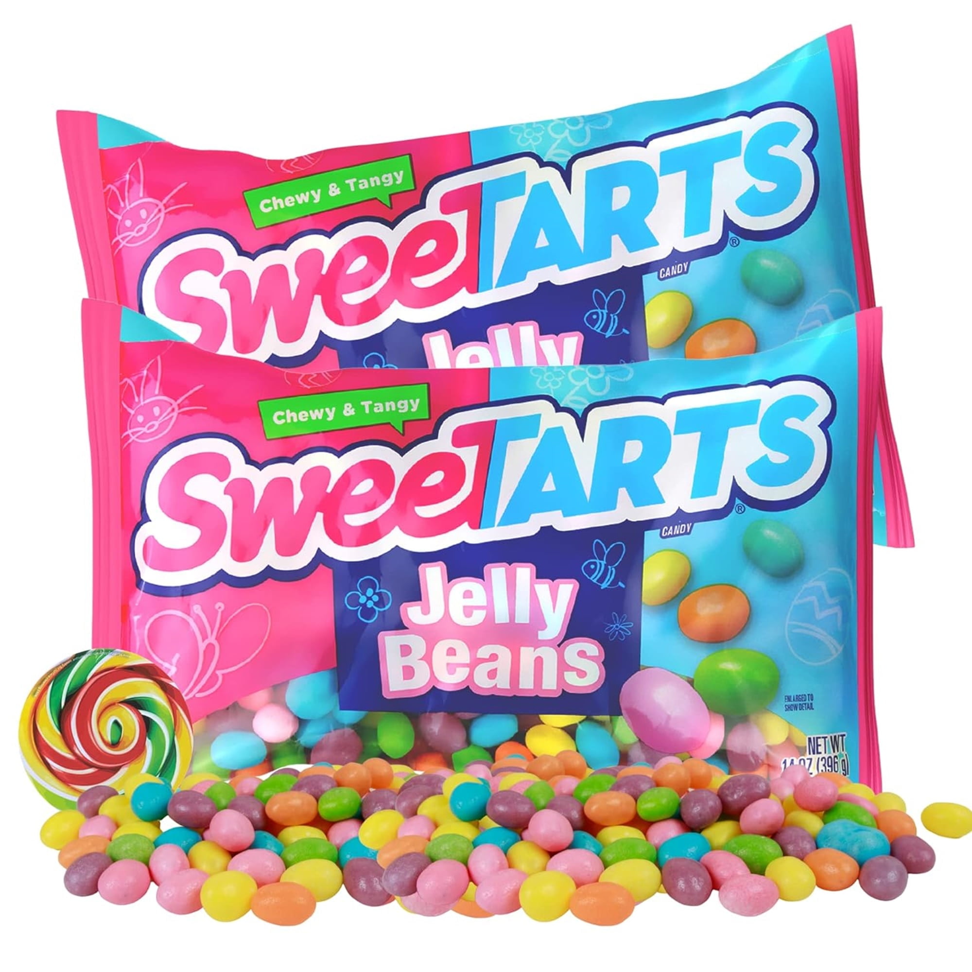 Needzo Sweetarts Jelly Beans, Pack of 2, 14 Ounce Bags, Easter Basket ...