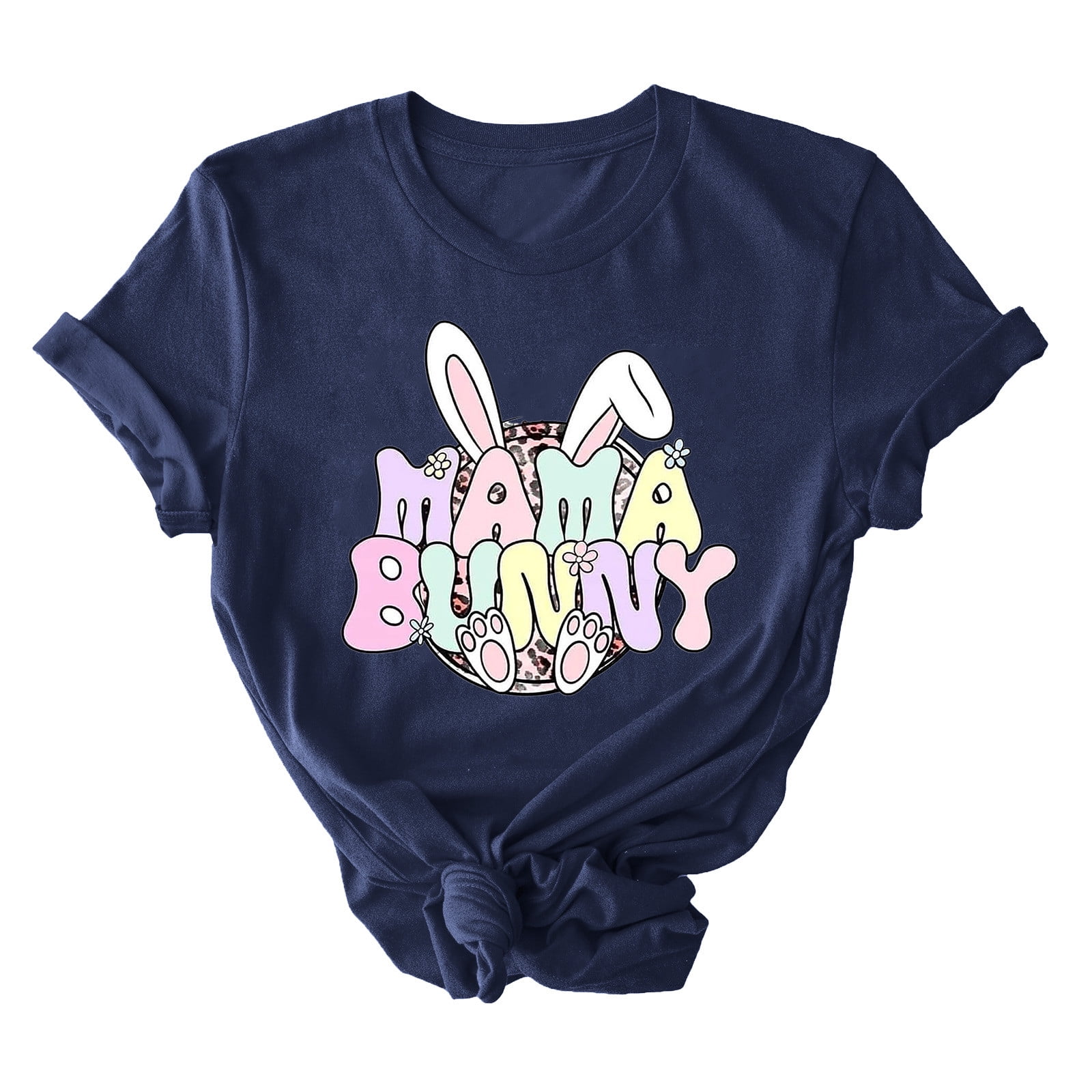 Easter T-shirts for Women Plus Size Rabbits Bunny Graphic T-shirts With ...