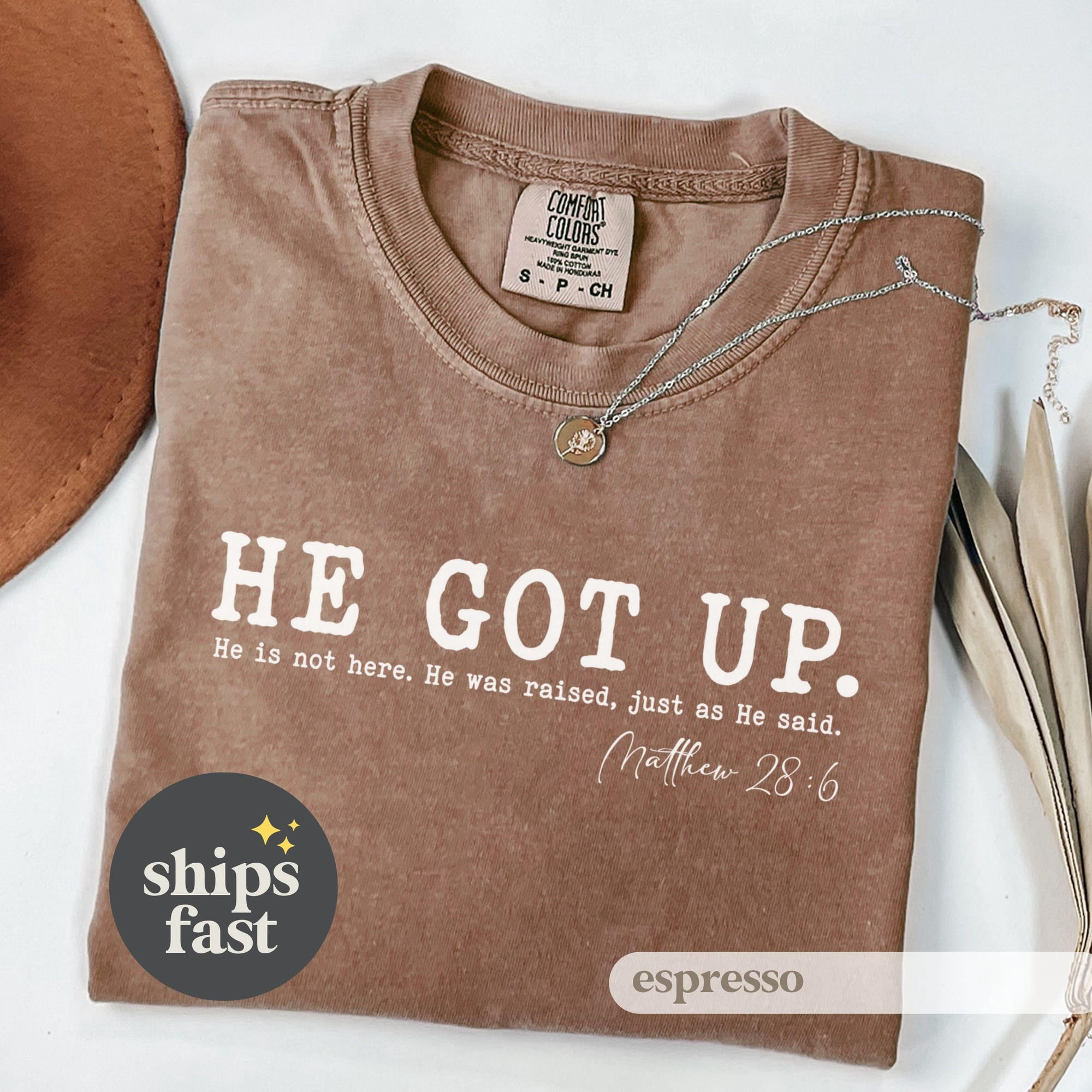 Easter TShirt He Got Up Christian Bible Verse - Walmart.com