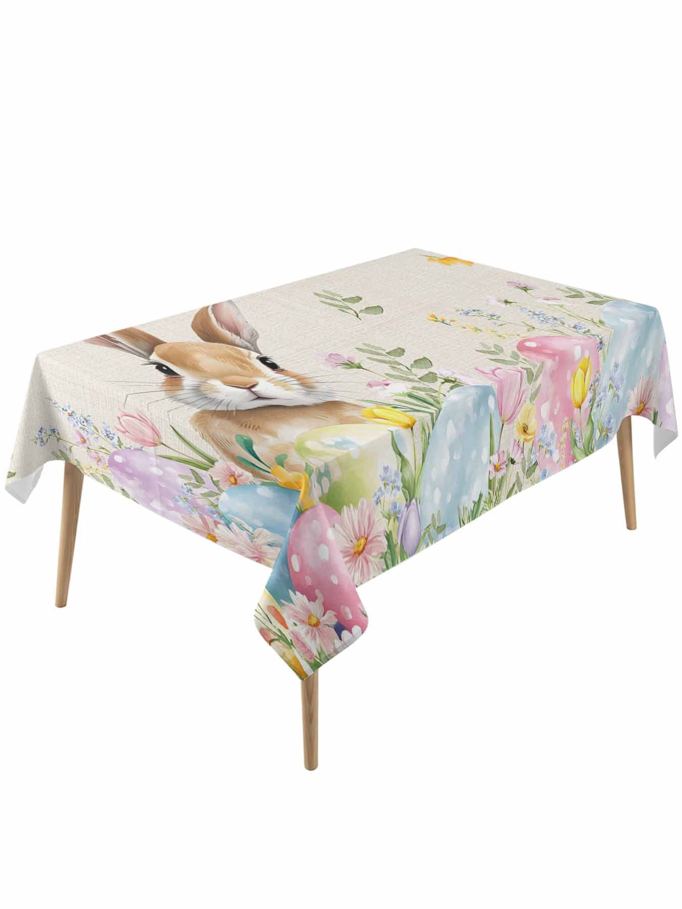 Easter Table Cloth, Waterproof Tablecloth for Rectangle Tables, Vintage ...