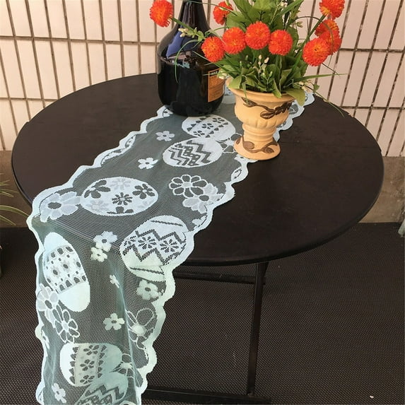 Easter Table Decor,Easter Table Runner,72*13IN Lace Table Easter Eggs ...