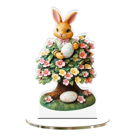 Easter Table Decoration Acrylic Bunny Eggs Ornament Hollow Out Carving ...