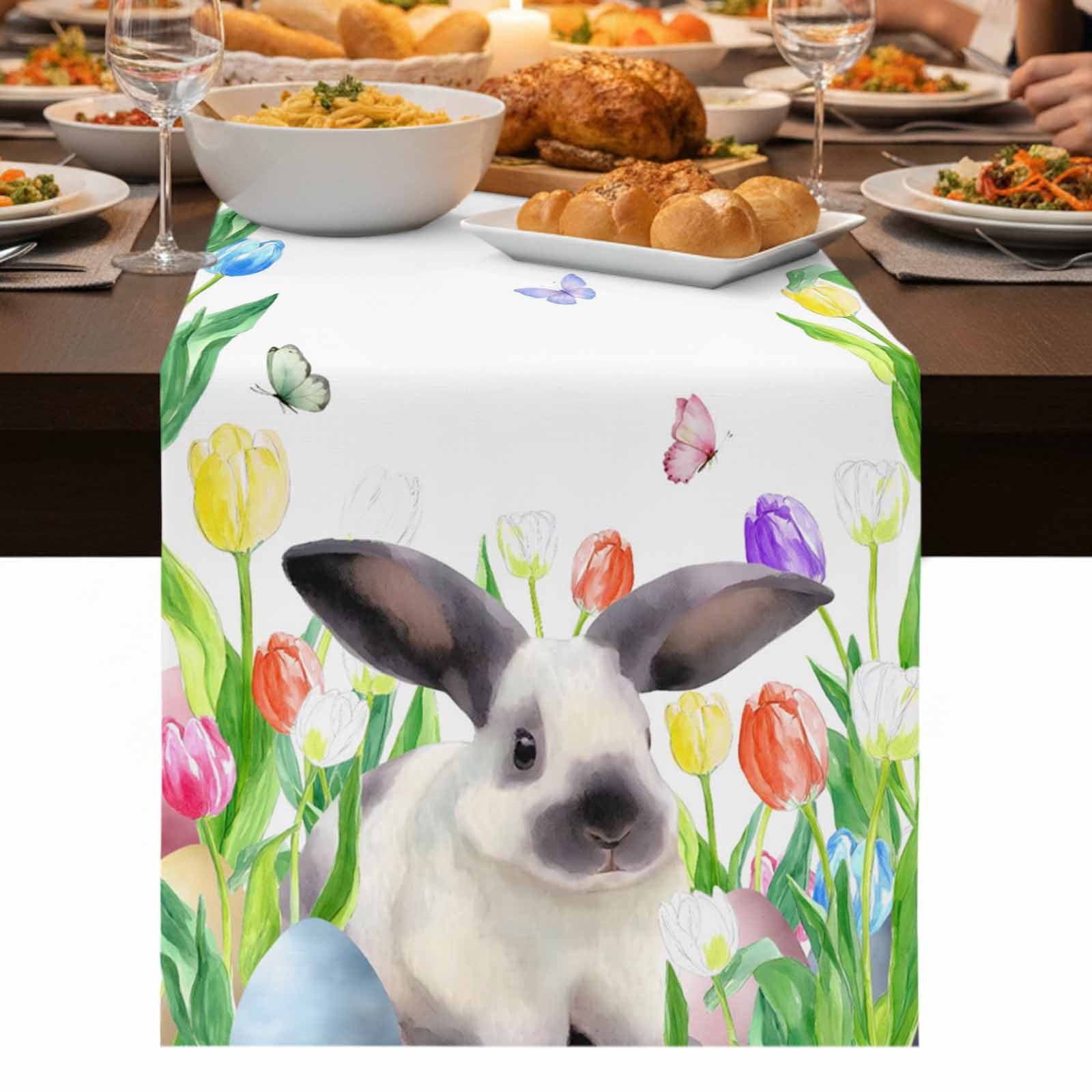 Easter Table Runner 48 Inch Long Dresser Scarves Linen Tablerunners ...