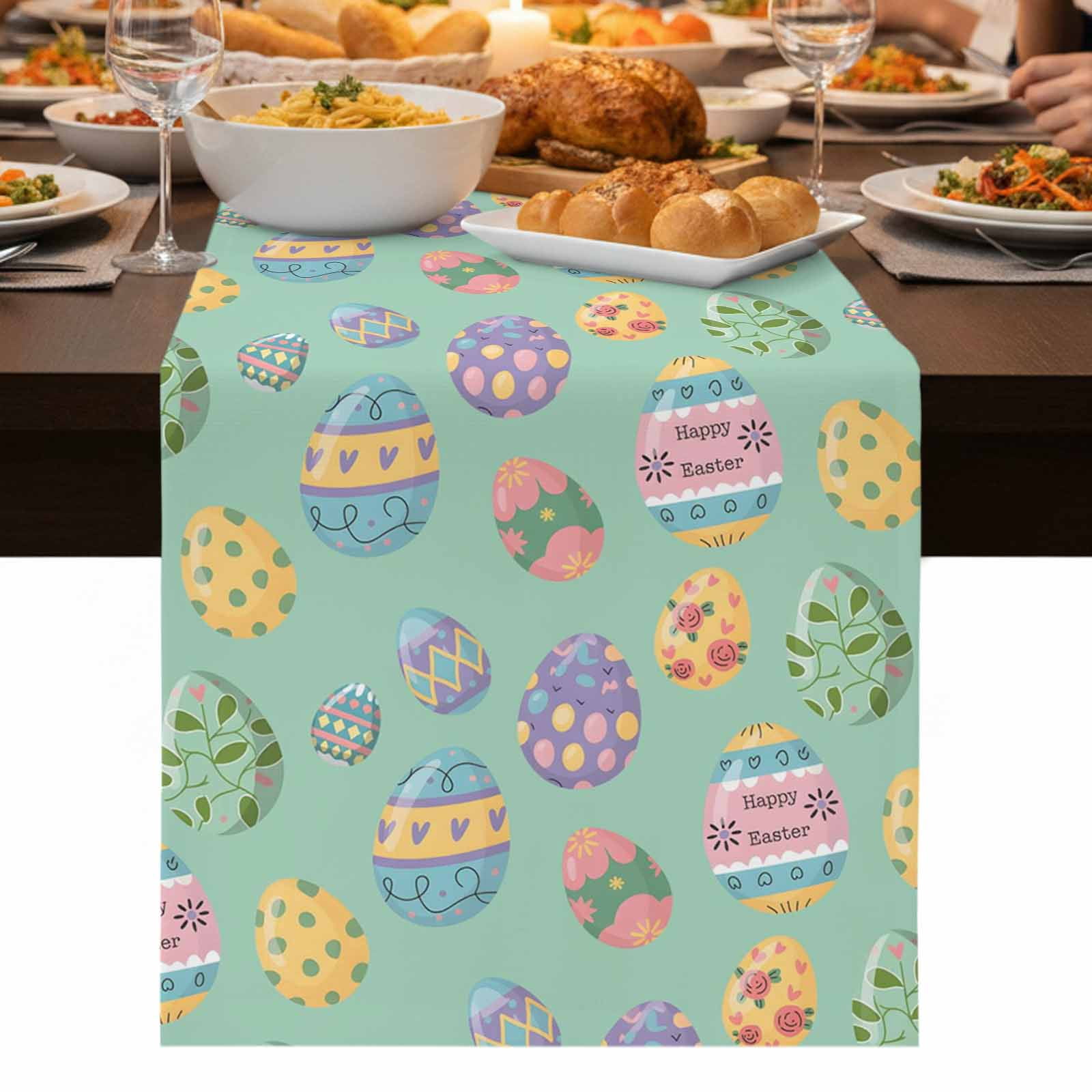Easter Table Runner 70 Inch Long Dresser Scarves Cotton Linen ...