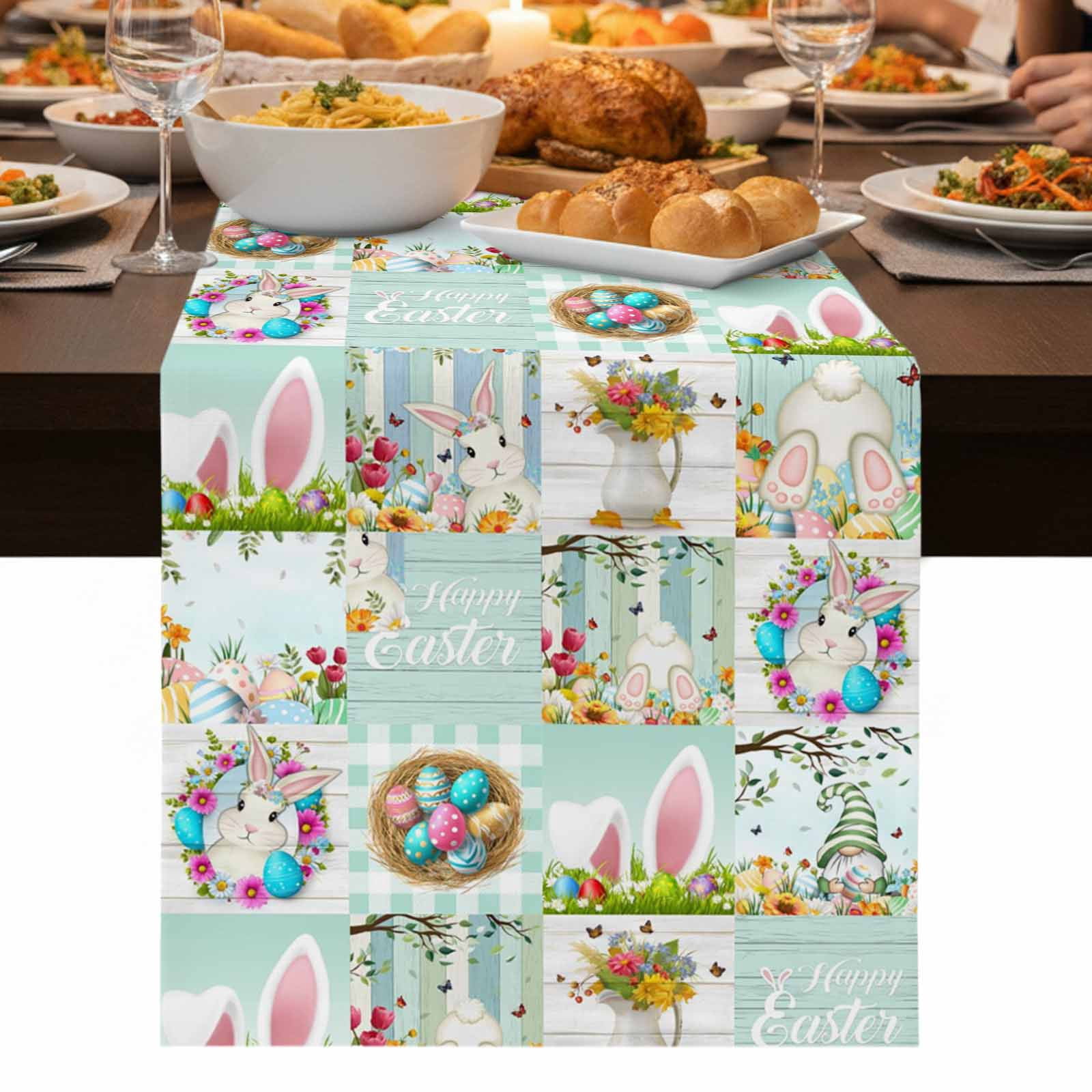 Easter Table Runner 70 Inch Long Dresser Scarves Cotton Linen ...